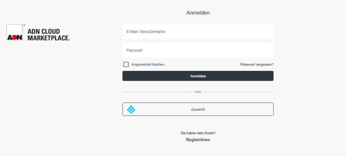 Wie kann ich mich in den ADN Cloud Marketplace einloggen?
